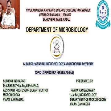 Subject name : General microbiology and microbial diversity.Title ...