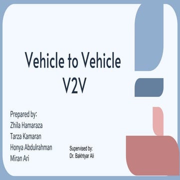 Vehicle-to-Vehicle (V2V) communication is a wireless technology | PDF