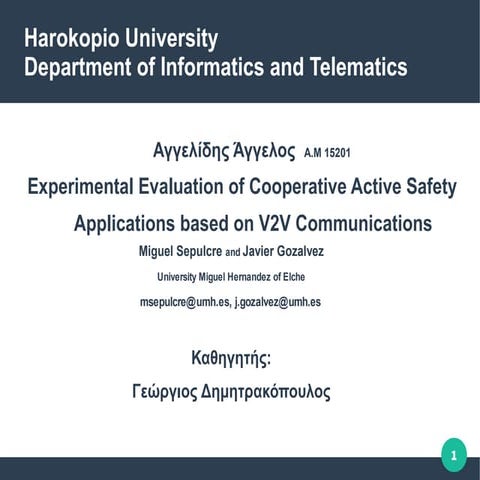 V2V presentation | PDF