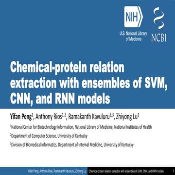 Chemical Protein Relation Extraction With Ensembles Of Svm Cnn And Rnn Models Pptx Biotech