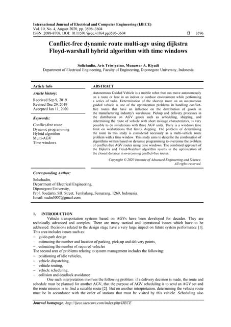 Conflict Free Dynamic Route Multi Agv Using Dijkstra Floyd Warshall Hybrid Algorithm With Time