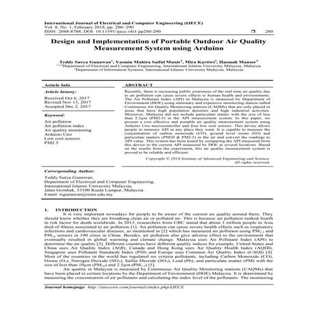 Design and Implementation of Portable Outdoor Air Quality Measurement ...