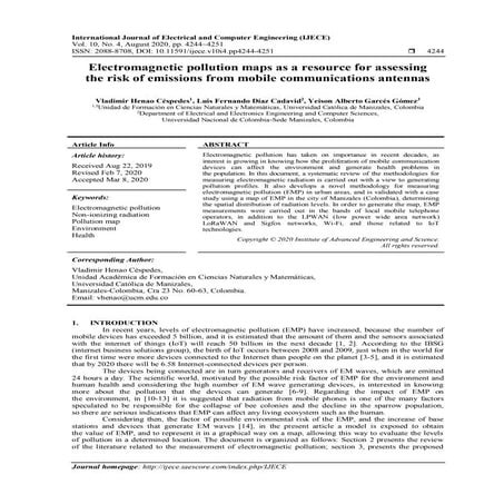 Electromagnetic pollution maps as a resource for assessing the risk of ...