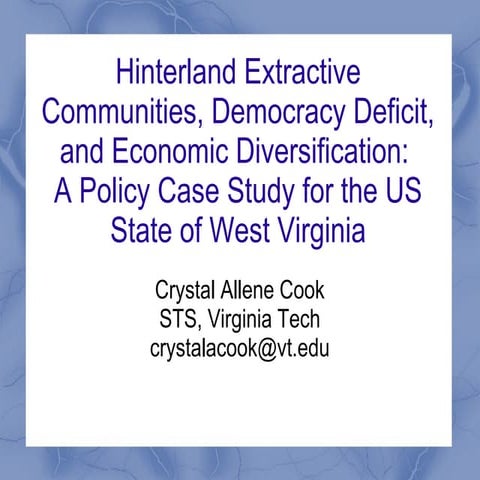 Energy Extractive Communities, Democracy, and "Economic Diversification ...