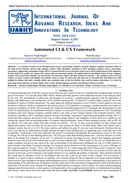 Automated UI & UX Framework | PDF Automated UI & UX Framework | PDF
