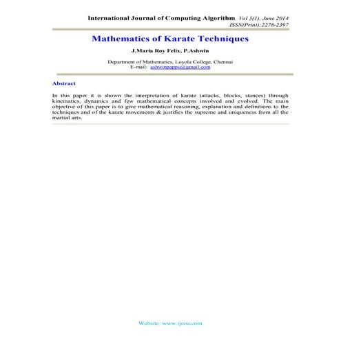 Mathematics of Karate Techniques | PDF