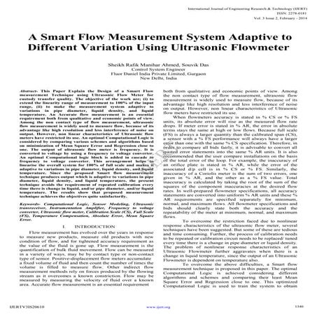A Smart Flow Measurement System Adaptive to Different Variation Using ...