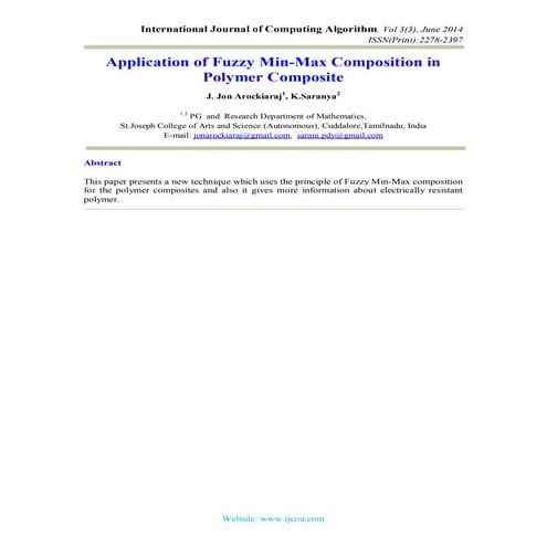 Application of Fuzzy Min-Max Composition in Polymer Composite | PDF