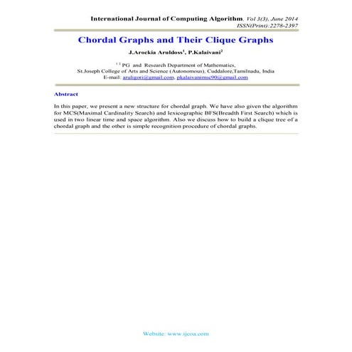 Chordal Graphs and Their Clique Graphs | PDF