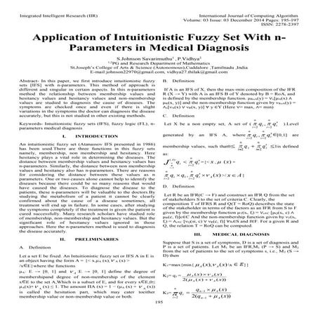 Application of Intuitionistic Fuzzy Set With n-Parameters in Medical ...