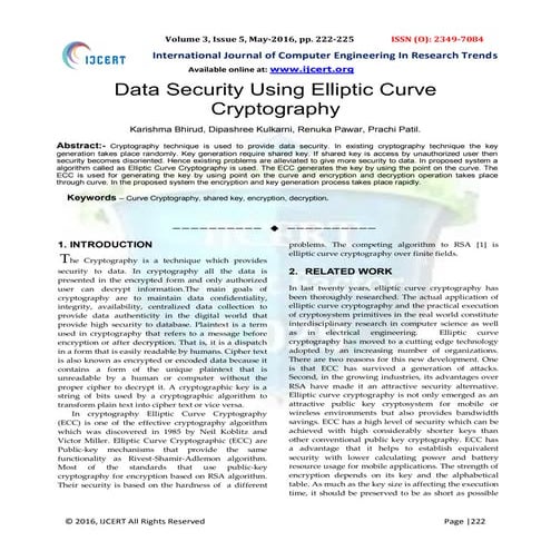 Data Security Using Elliptic Curve Cryptography Pdf Information And