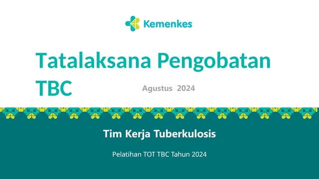 Dosis Obat Anti Tuberkulosis berdasarkan Berat badan | PPTX