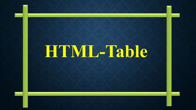 Lecture 5 html table