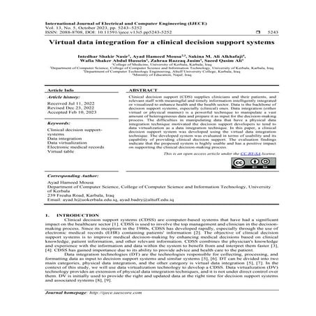 Virtual Data Integration For A Clinical Decision Support Systems Pdf