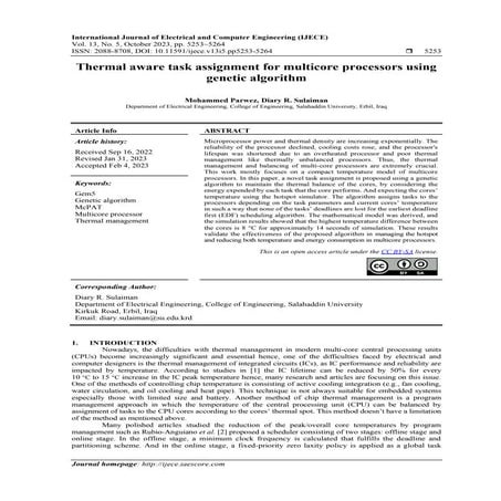 Thermal Aware Task Assignment For Multicore Processors Using Genetic Algorithm Pdf Computer