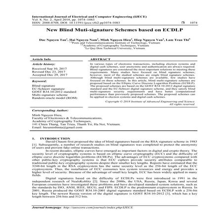 Blind Signature Scheme | PDF