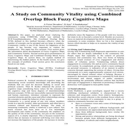 A Study on Community Vitality using Combined Overlap Block Fuzzy ...