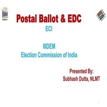 Postal Ballot procedure for employees to utilise | PPTX