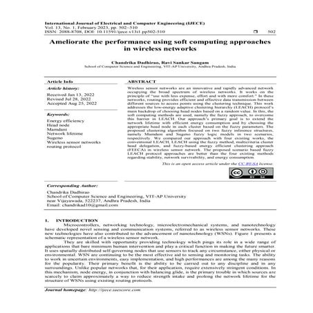 Ameliorate The Performance Using Soft Computing Approaches In Wireless