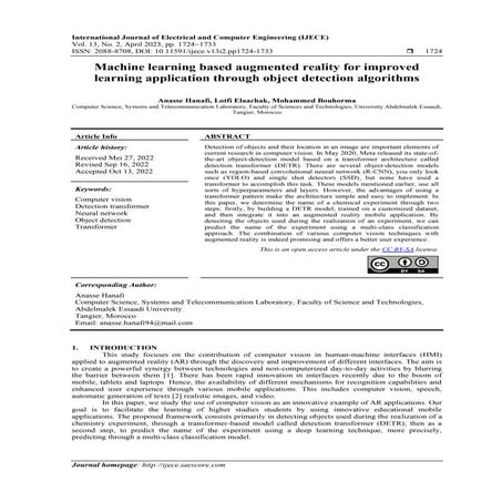 Machine Learning Based Augmented Reality For Improved Learning Application Through Object 