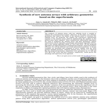 Synthesis of new antenna arrays with arbitrary geometries based on the superformula | PDF