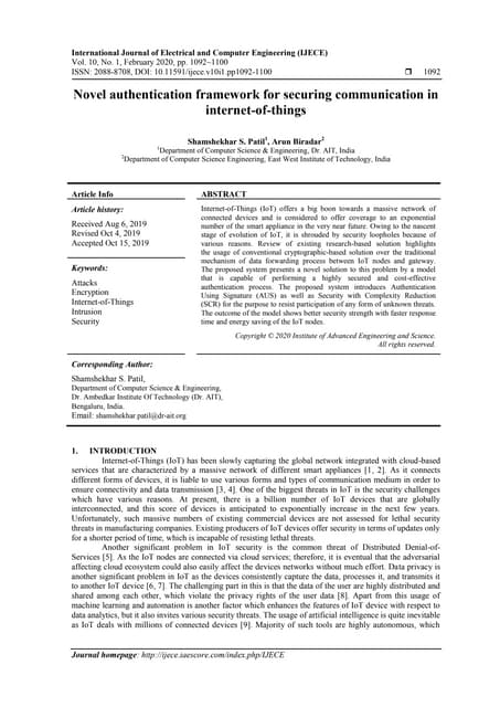 Secure Supervised Learning-Based Smart Home Authentication Framework | PDF | Internet | Computing