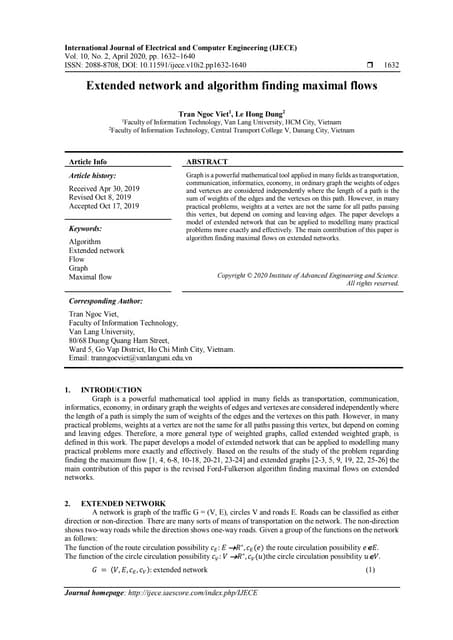 Extended Network And Algorithm Finding Maximal Flows Pdf