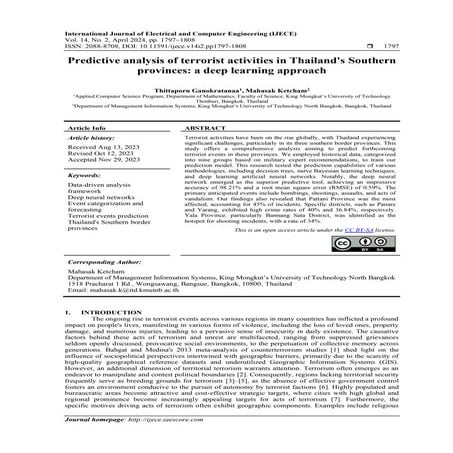 Predictive analysis of terrorist activities in Thailand's Southern provinces: a deep learning ...