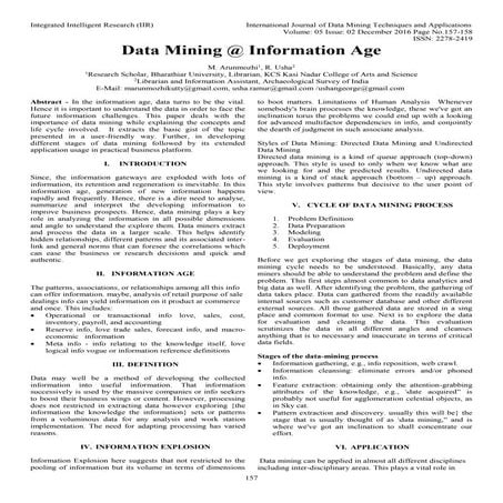Data Mining @ Information Age | PDF