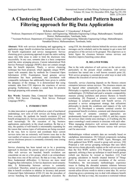 A Clustering Based Collaborative And Pattern Based Filtering Approach