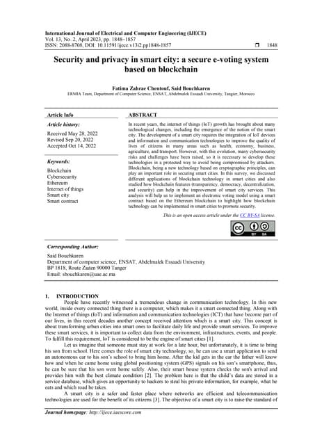 A Blockchain-Based Architecture and Framework for Cybersecure Smart Cities.docx | Internet ...