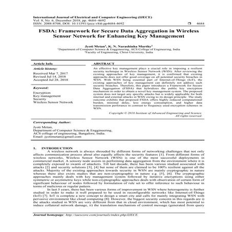 Fsda Framework For Secure Data Aggregation In Wireless Sensor Network
