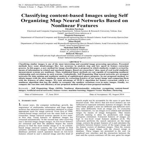 Classifying Content Based Images Using Self Organizing Map Neural Networks Based On Nonlinear