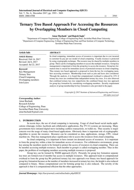 Ternary Tree Based Approach For Accessing The Resources By Overlapping Members In Cloud