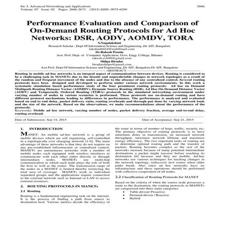 Performance Evaluation And Comparison Of On Demand Routing Protocols For Ad Hoc Networks Dsr
