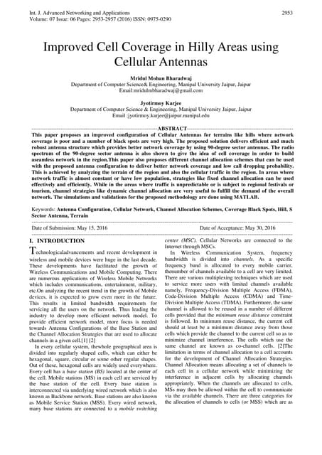 Improving coverage and capacity in cellular systems | DOCX