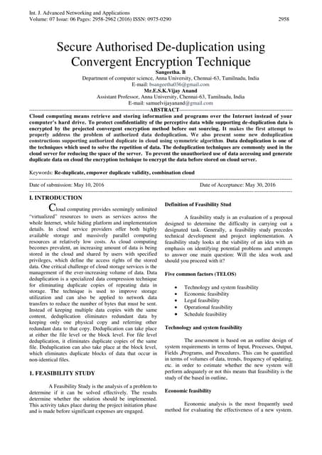 Secure Authorised De-duplication using Convergent Encryption Technique ... Secure Authorised De-duplication using Convergent Encryption Technique ...