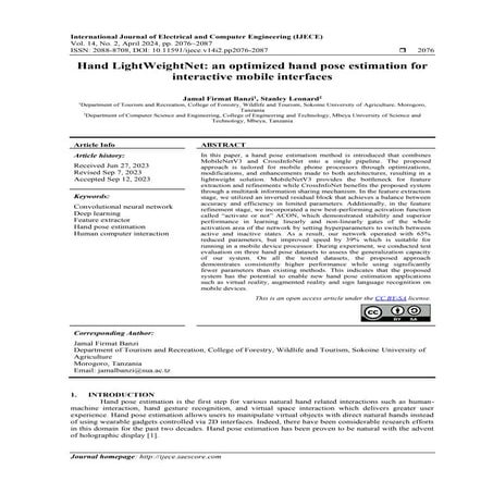 Hand LightWeightNet: an optimized hand pose estimation for interactive mobile interfaces | PDF