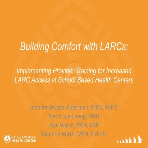 Building Comfort with LARCs: Implementing Provider Training and LARC ...