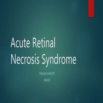Acute retinal necrosis syndrome | PPTX