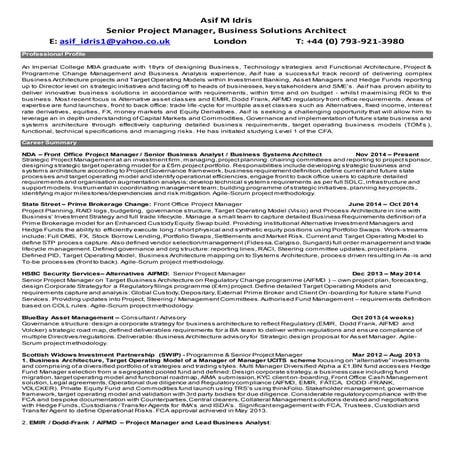 Asif M Idris 2015 CV PM | DOC