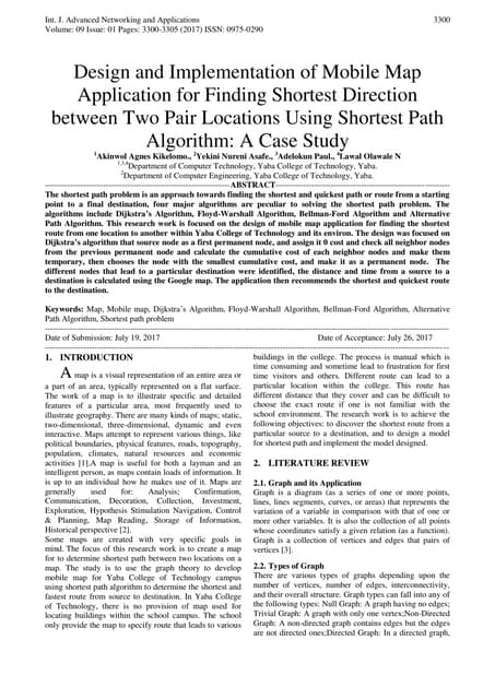 Design And Implementation Of Mobile Map Application For Finding Shortest Direction Between Two