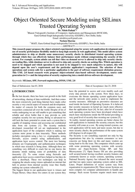 Object Oriented Secure Modeling Using Selinux Trusted Operating System 3539