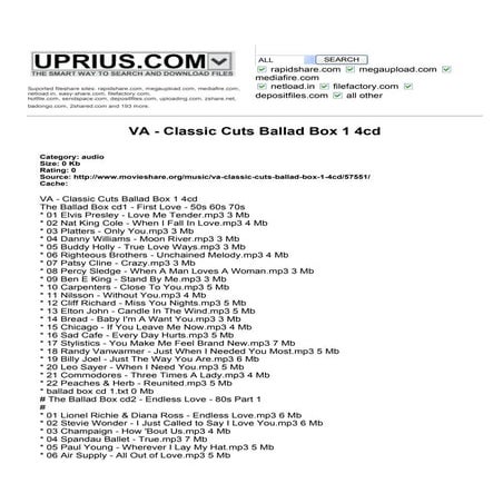Va Classic Cuts Ballad Box 1 4cd | PDF