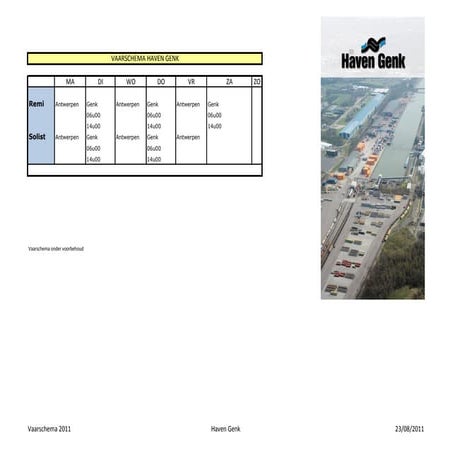 Vaarschema 2011 | PDF