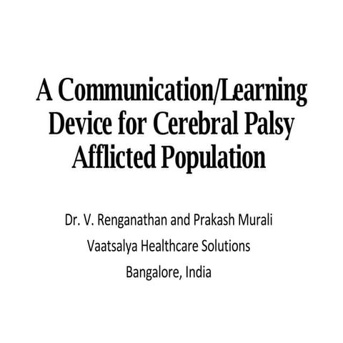 Vaatsalya Cerebral Palsy Application | PPT