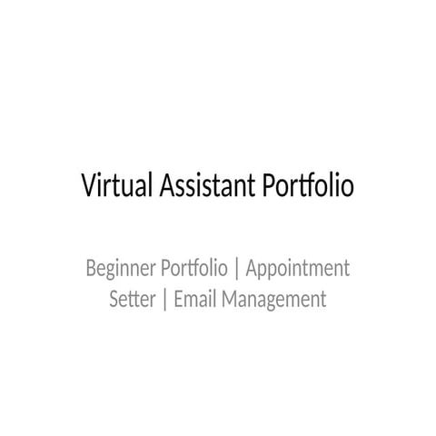VA_Beginner_Portfolio.pptxDEDEDEDEDDDEDE | PPTX