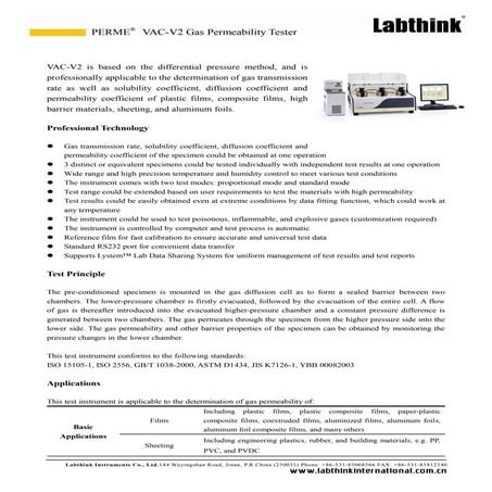 VAC-V2-Gas-Permeability-Tester | PDF | Physics | Science
