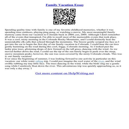 Vacation Essay | PDF