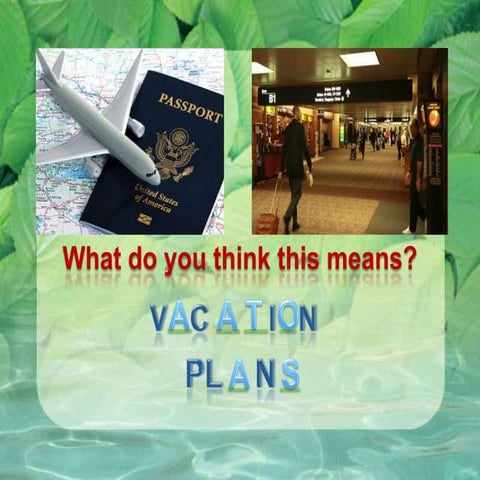 Vacation planning | PPT